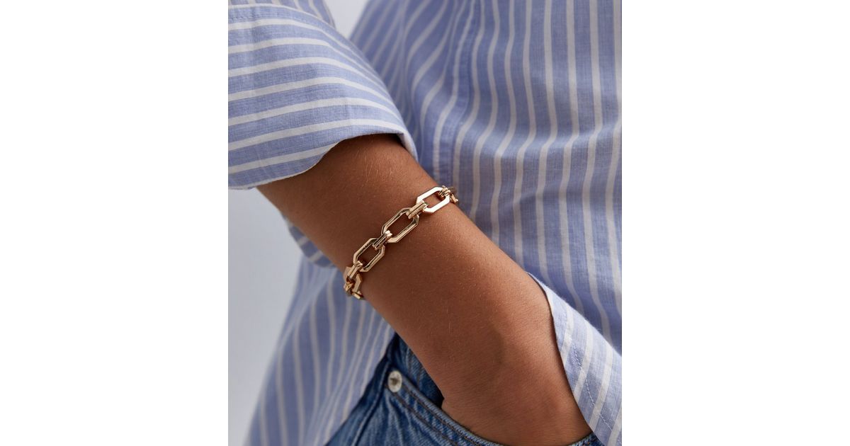Gold Chain Link Bracelet | New Look