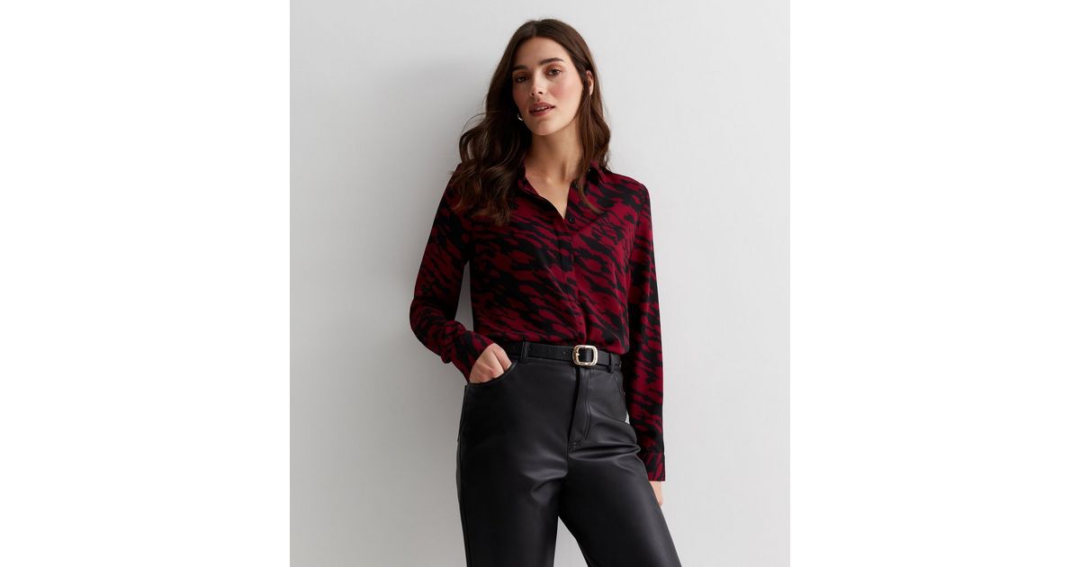 Red Mark Making Long Sleeve Shirt | New Look