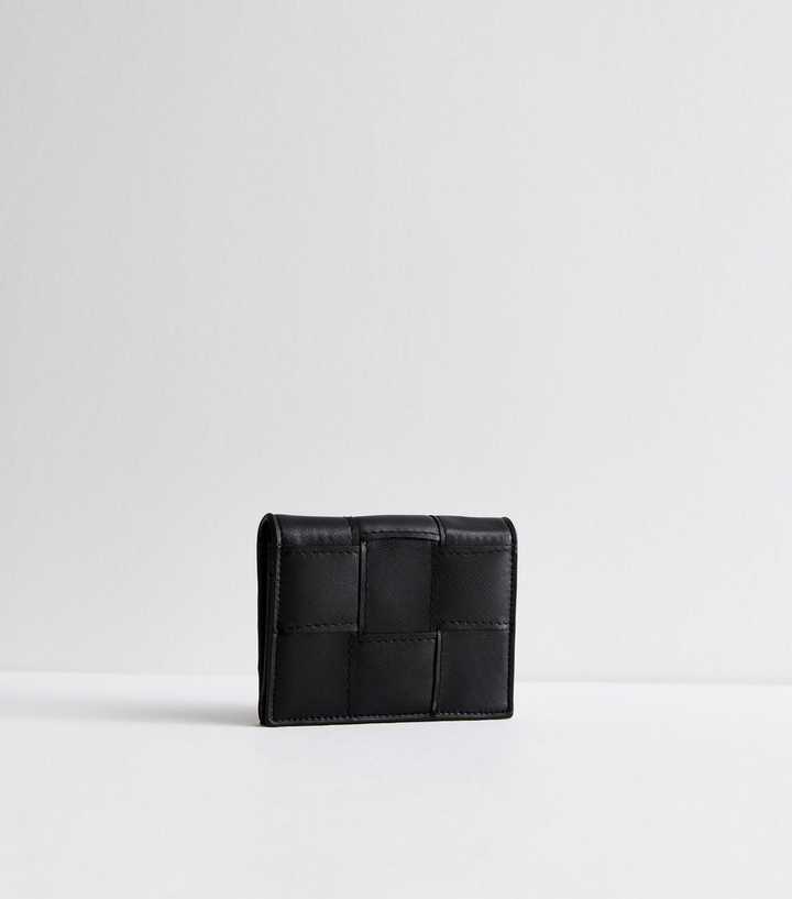 Black Woven Flap Over Purse | New Look