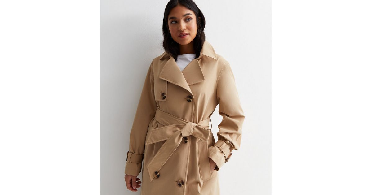 Petite Camel Belted Formal Trench Coat | New Look