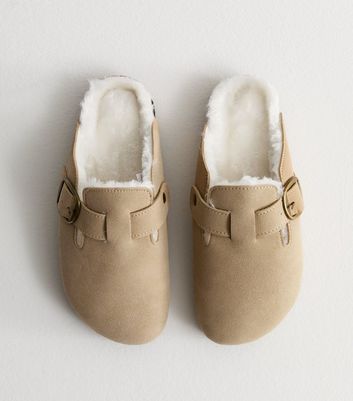 Camel Faux Fur Lined Mules | New Look