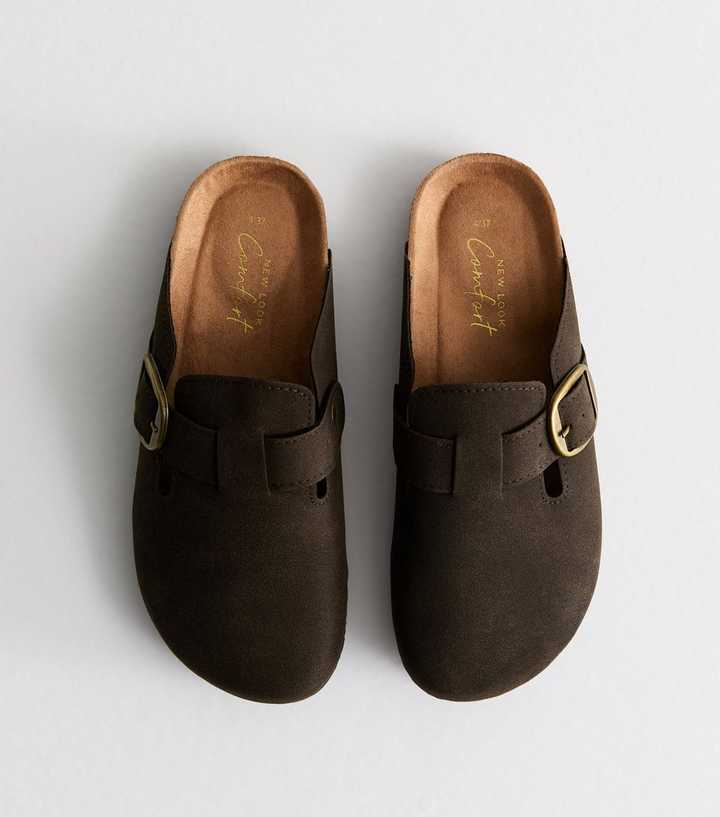 Dark Brown Suedette Mules | New Look