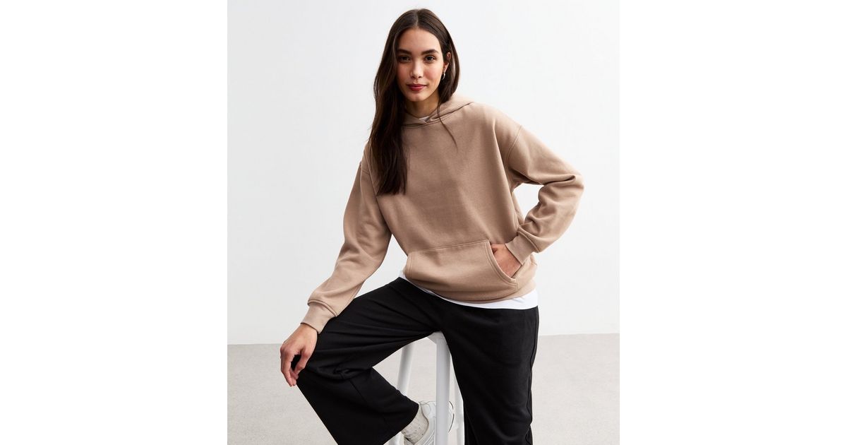 Camel Pocket Front Hoodie | New Look