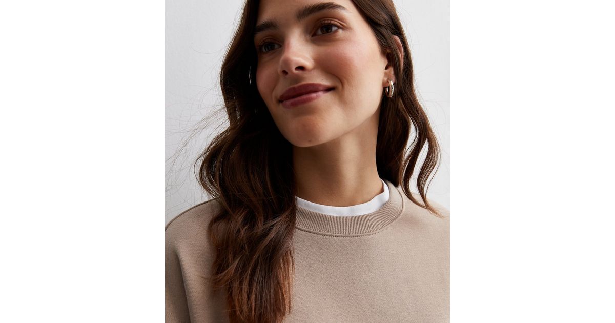 Camel Jersey Crew Neck Sweatshirt | New Look