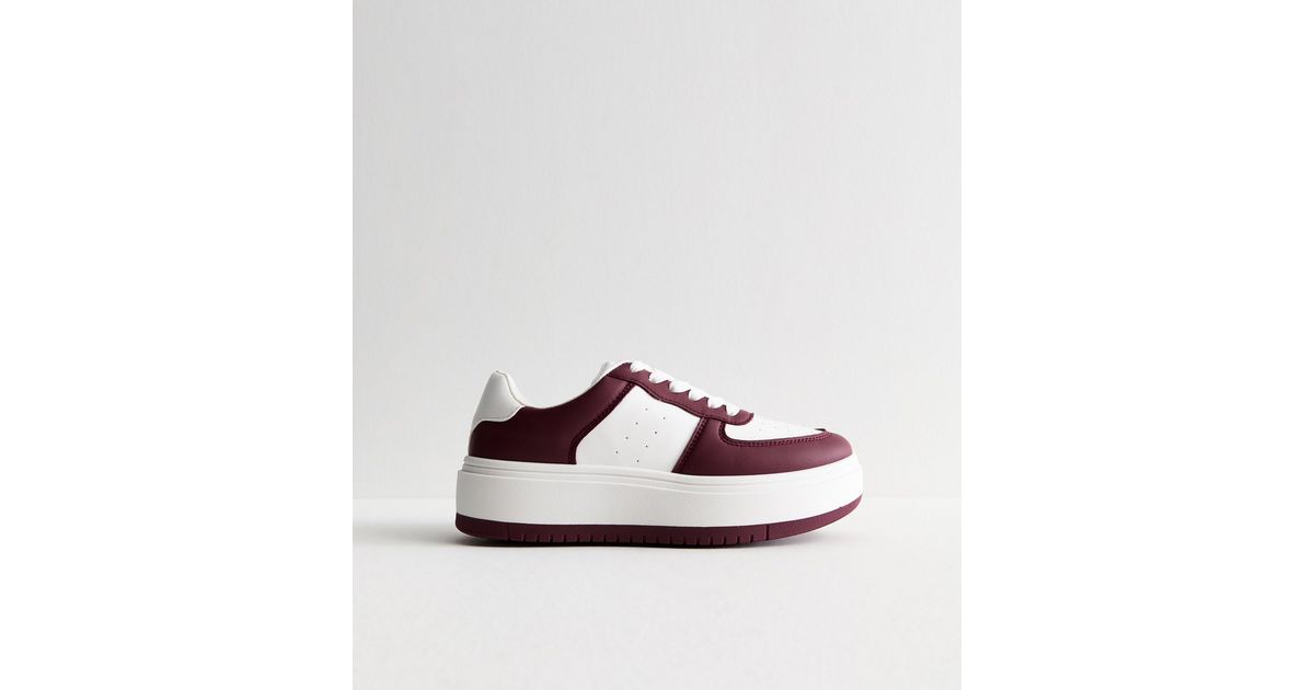Burgundy Double Sole Trainers | New Look