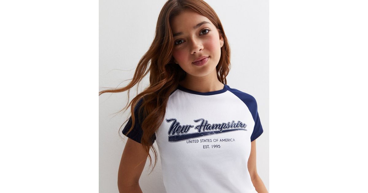 Girls White New Hampshire Logo T-Shirt | New Look