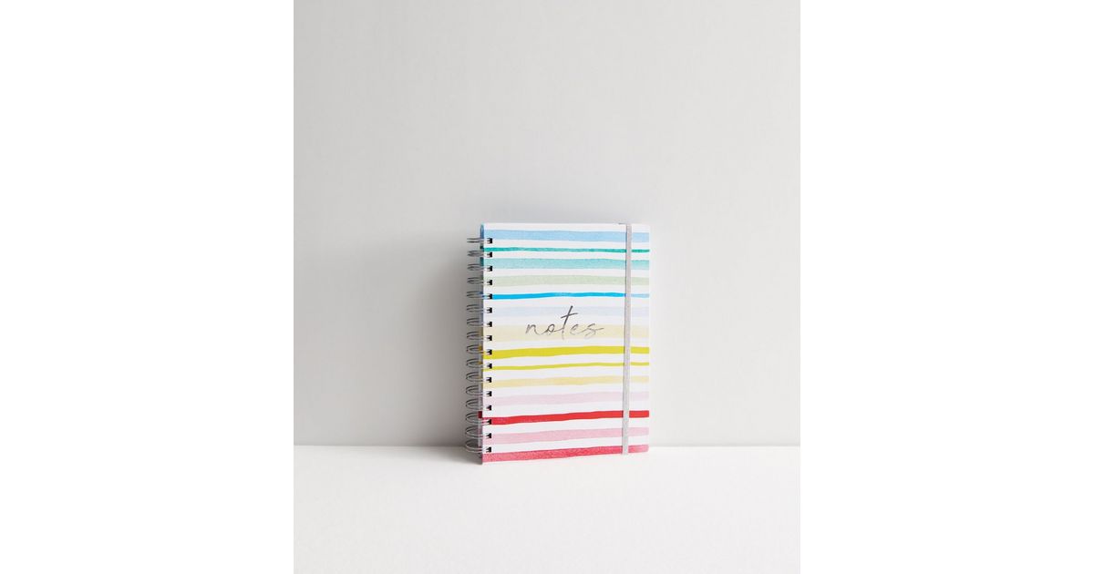 Multicoloured Stripe Notebook | New Look