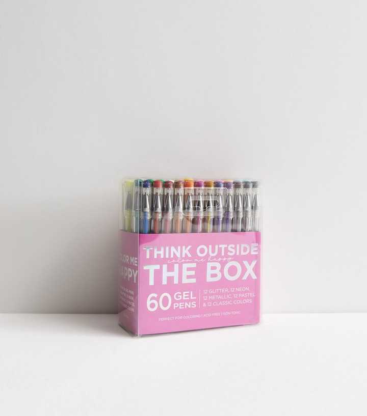 60 Pack Multicoloured Gel Pens | New Look