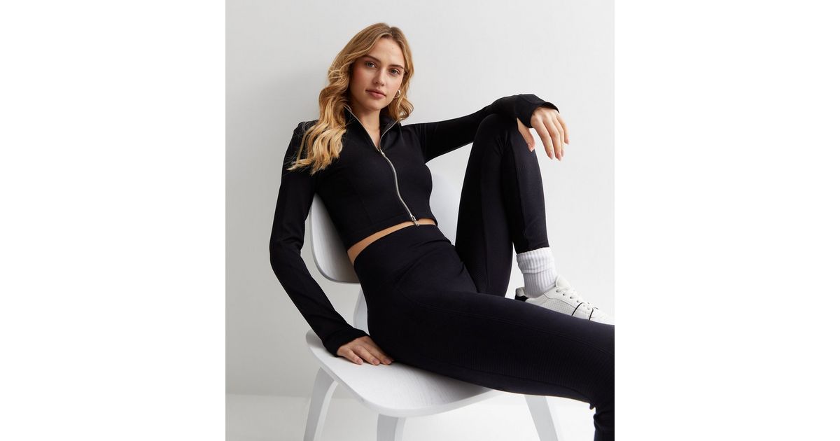 Pink Vanilla Active Rib Double Zip Top | New Look