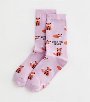Pink Zero Fox Given Socks | New Look
