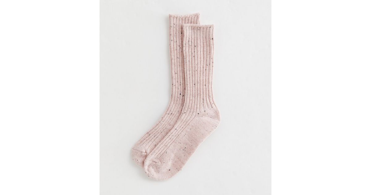 Pink Ribbed Lounge Socks | New Look