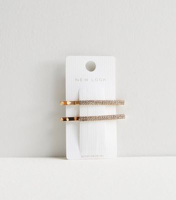 Gold Diamanté Hair Slides | New Look