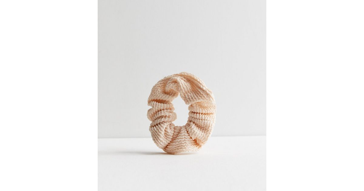 Cream Textured Scrunchie | New Look
