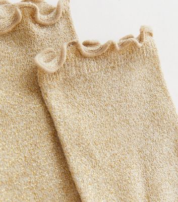 Gold Glitter Frill Socks | New Look