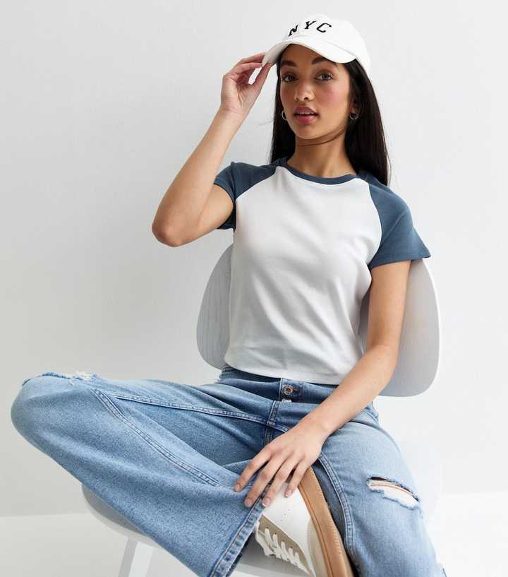 Girls Blue Raglan Sleeve T-Shirt | New Look