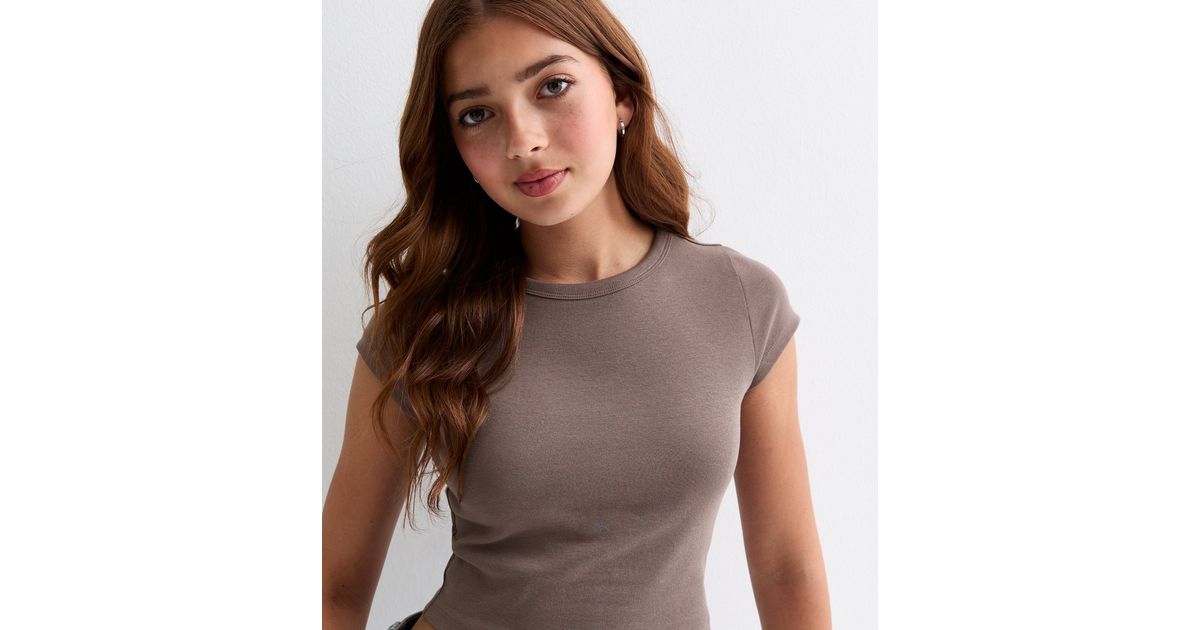Girls Mink Cap Sleeve Crop Top | New Look