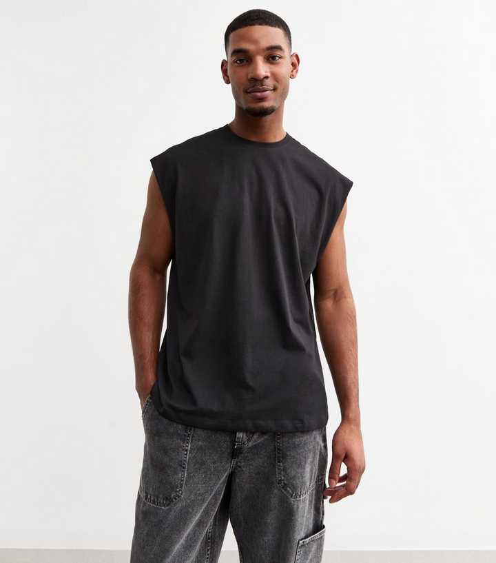 Black Oversized Tank Vest | New Look