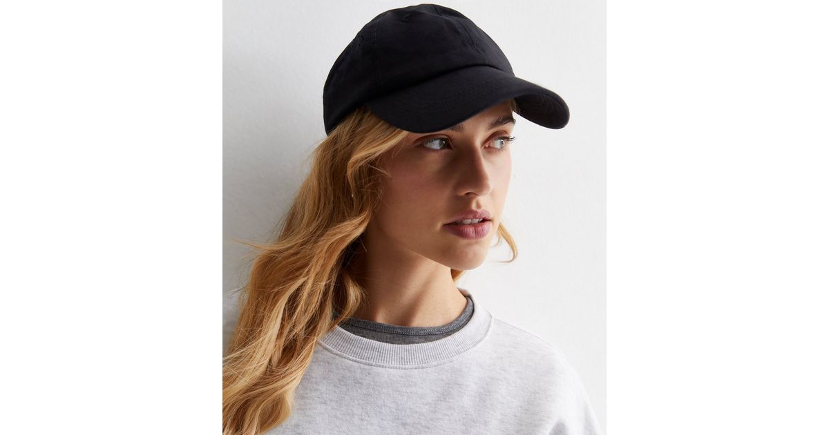 Black Plain Cotton Cap | New Look