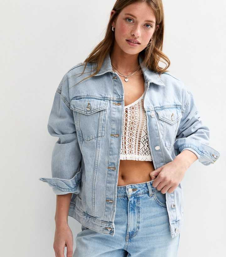 Pale Blue Oversized Denim Jacket | New Look