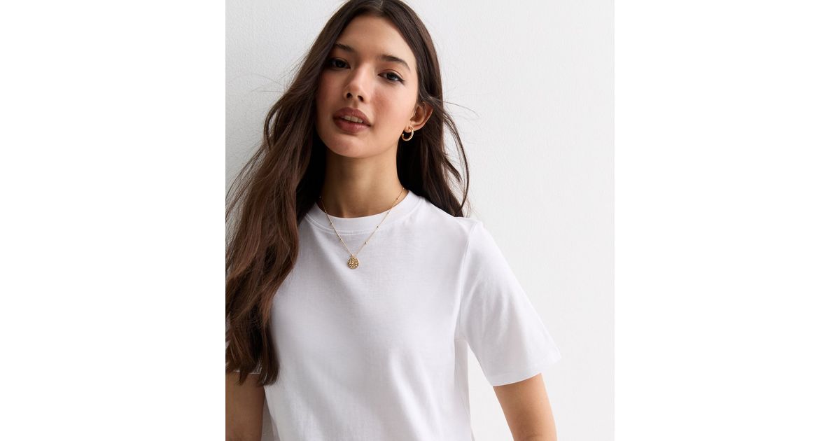 White Cotton Crew Neck T-Shirt | New Look