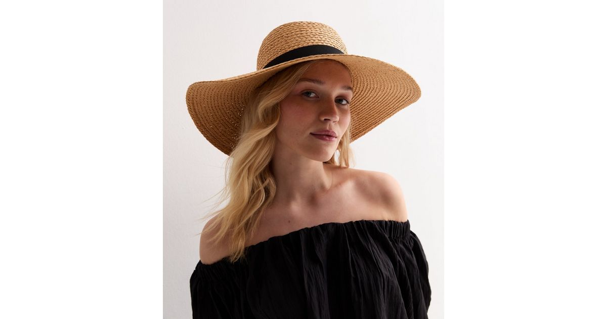 Tan Straw Effect Oversized Hat | New Look