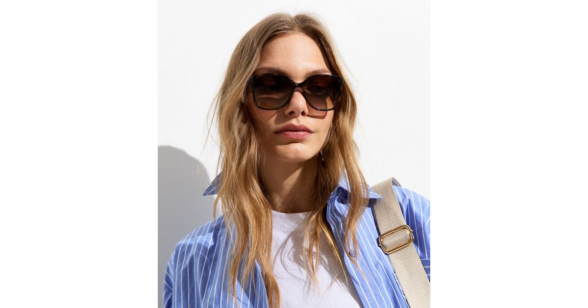 Brown Tortoiseshell Round Frame Sunglasses New Look