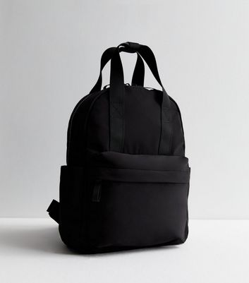 Black Top Handle Midi Backpack | New Look