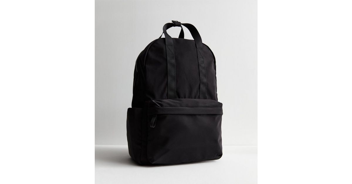 Black Polyester Backpack | New Look