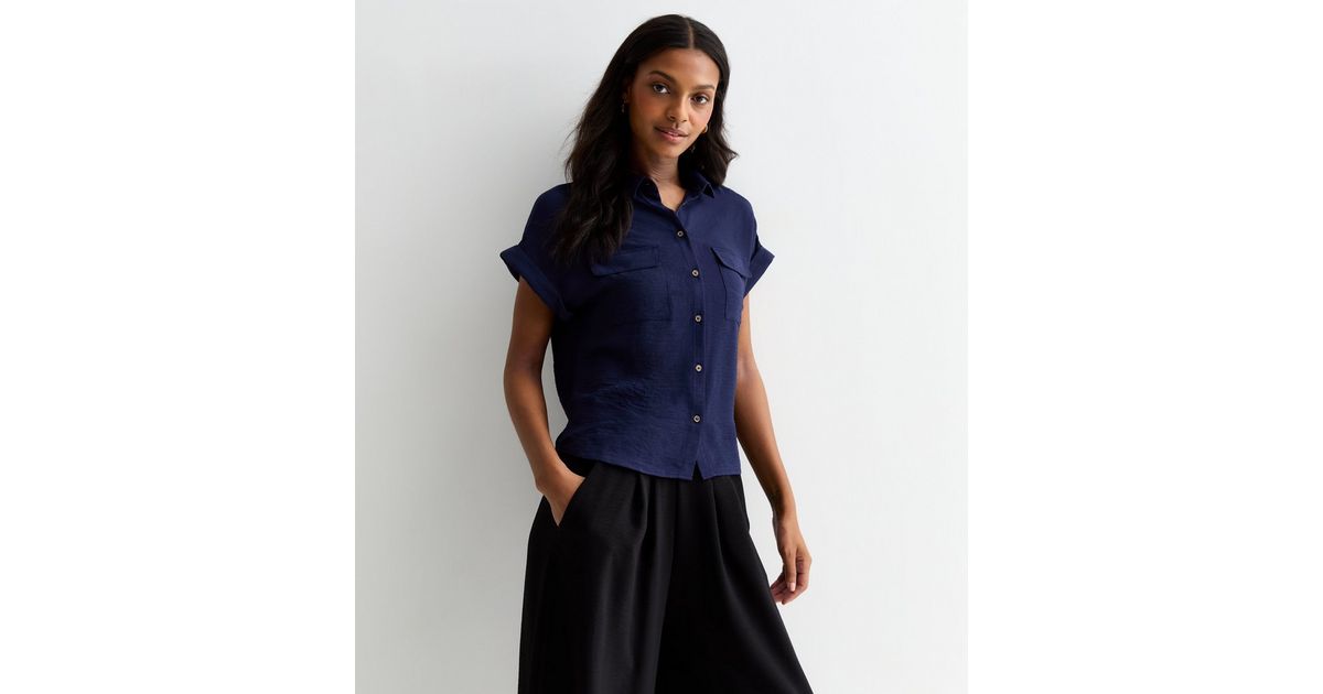 Navy Short Sleeve Shirt | New Look