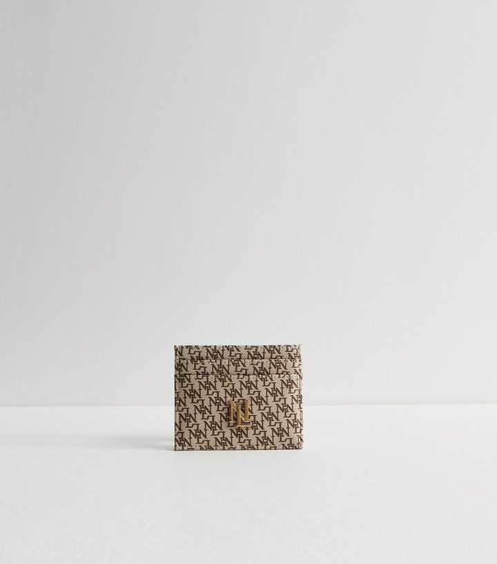 Brown NL Monogram Cardholder | New Look