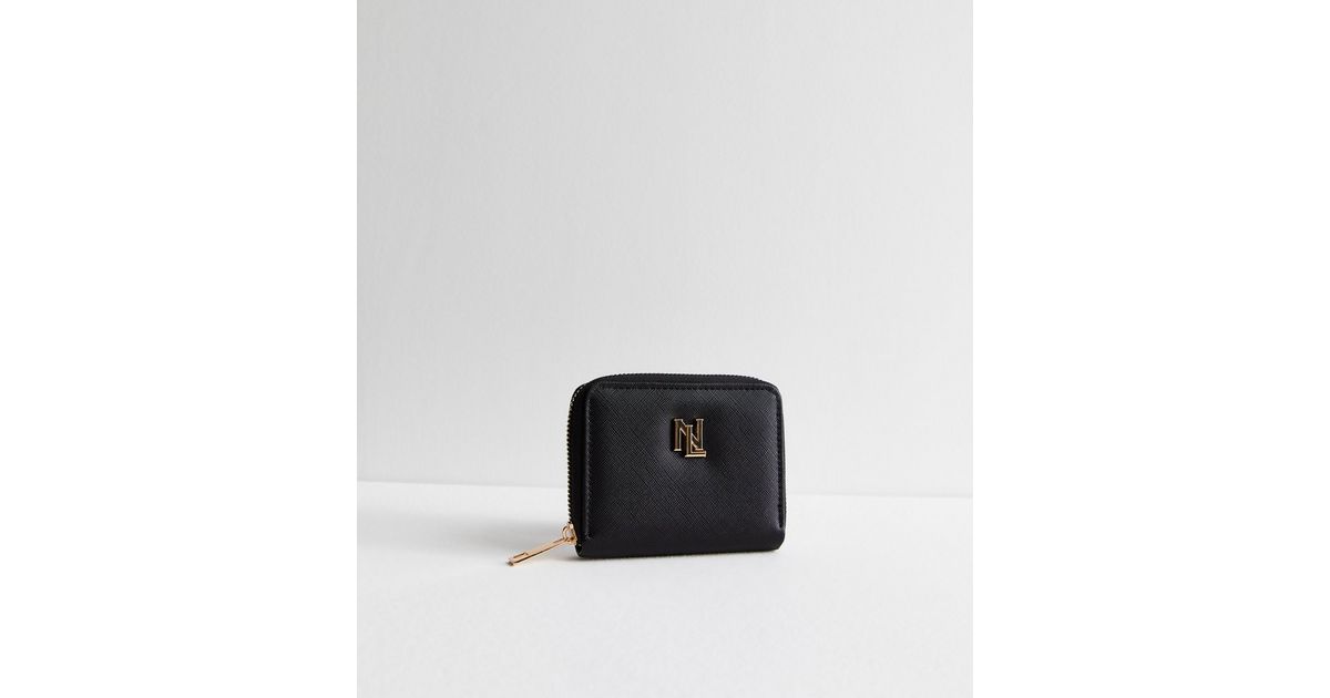 Black NL Zip Around Purse | New Look