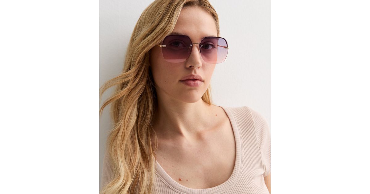 Pink Tinted Gradient Sunglasses | New Look