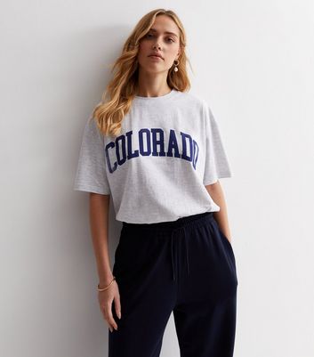 Grey Marl Logo Oversized T-Shirt | New Look