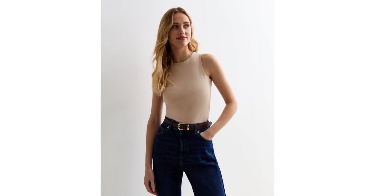 Brown High Neck Sleeveless Bodysuit | New Look