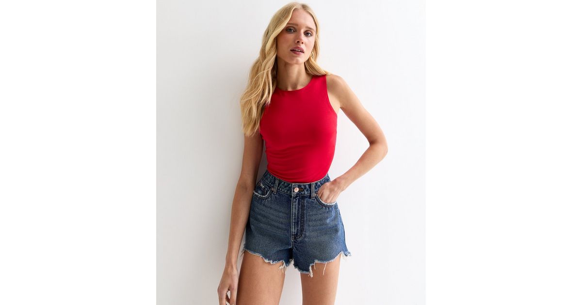 Red High Neck Sleeveless Bodysuit | New Look