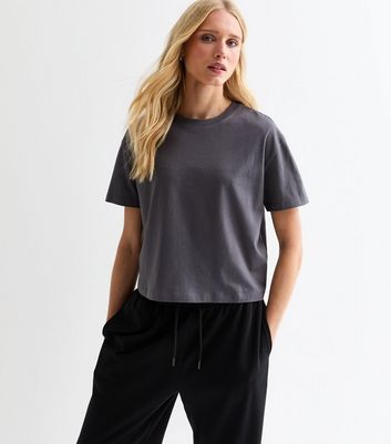 Grey Boxy Cotton T-Shirt | New Look