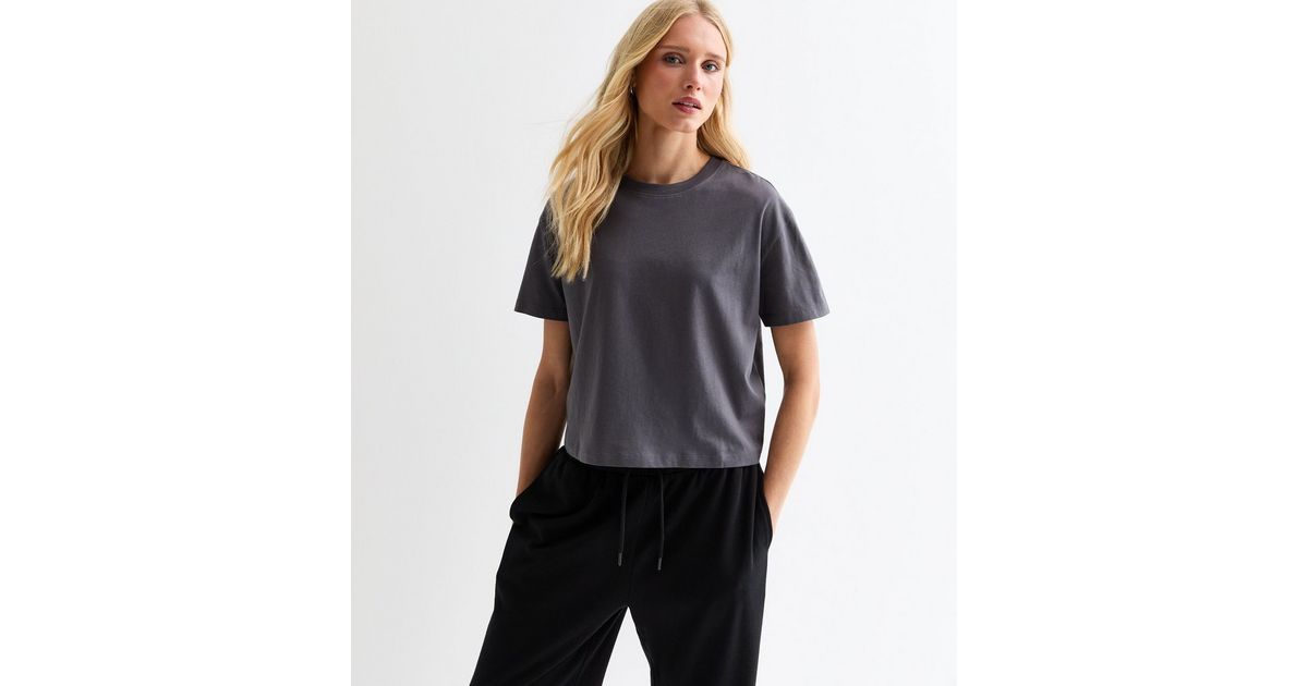 Grey Boxy Cotton T-Shirt | New Look