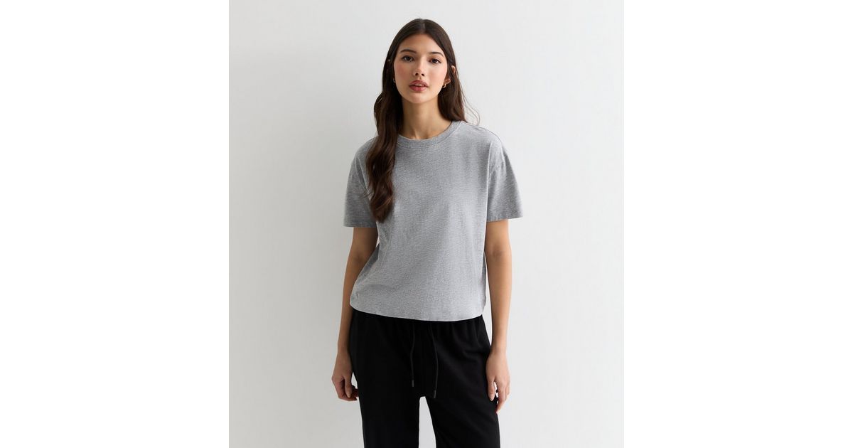 Grey Boxy Cotton T-Shirt | New Look