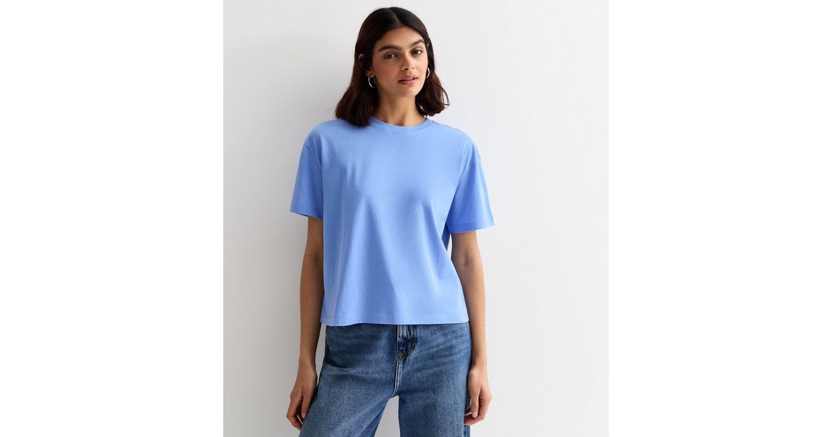 Bright Blue Boxy Cotton T-Shirt | New Look