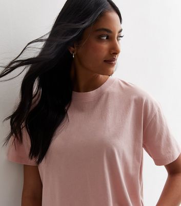 Light Pink Boxy Cotton T-Shirt | New Look