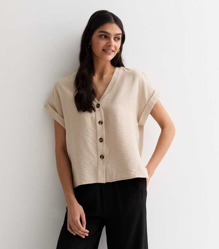 Stone Button Front Blouse | New Look