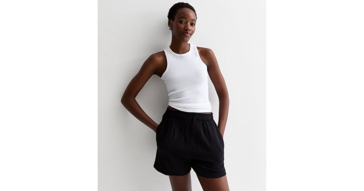 Tall Black Double Cloth Shorts | New Look
