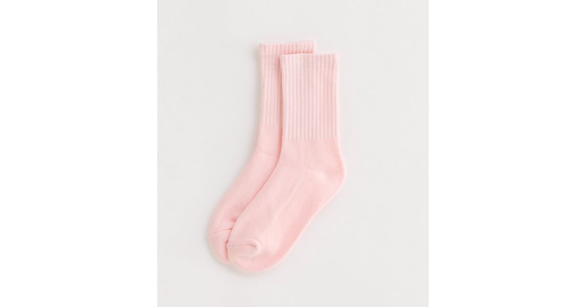 Light Pink Ribbed Tube Socks | New Look