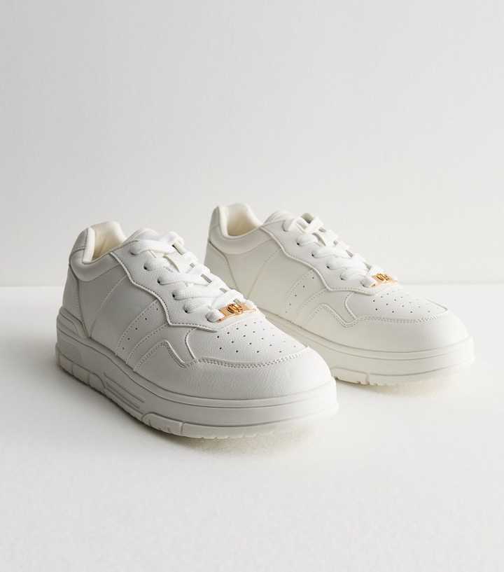 White Low Top Chunky Trainers | New Look