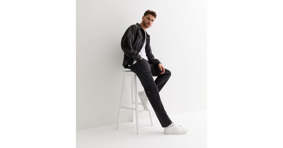 Black Washed Relaxed Fit Jeans | New Look