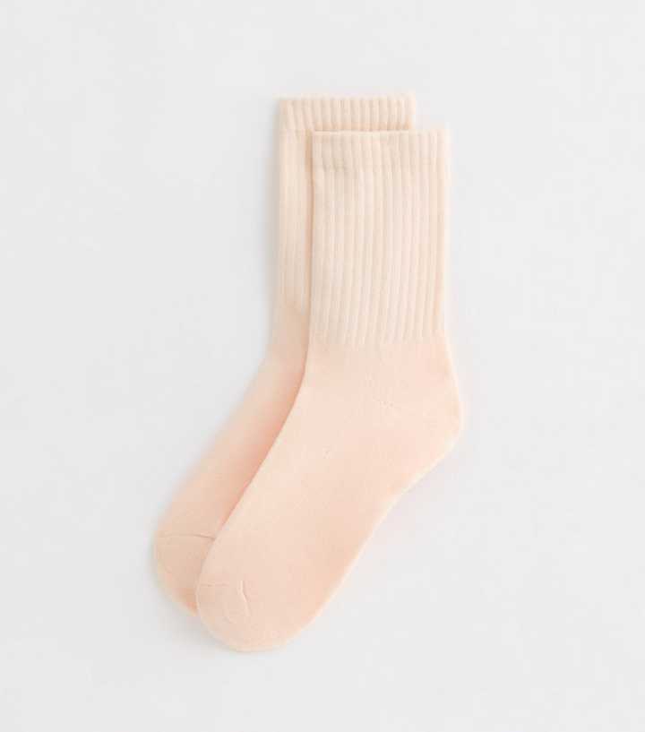 Pale Pink Ribbed Tube Socks | New Look