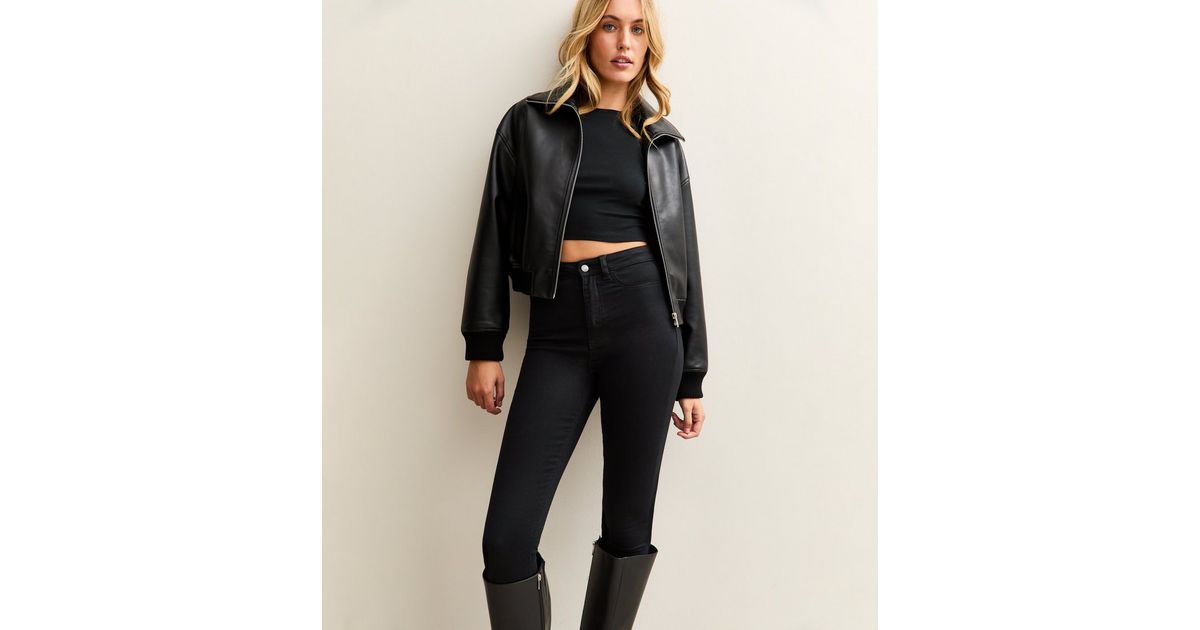Stay Tall Black High Waist Hallie Super Skinny Jeans | New Look