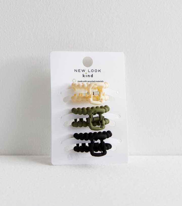3 Pack Bubble Mini Hair Claw Clips | New Look