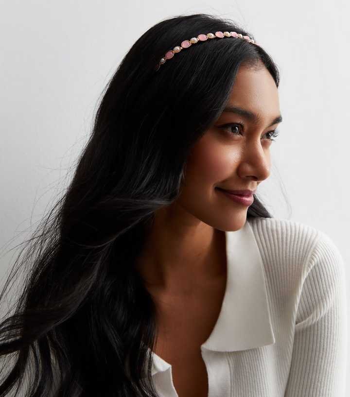Gold Faux Pearl and Gem Headband | New Look