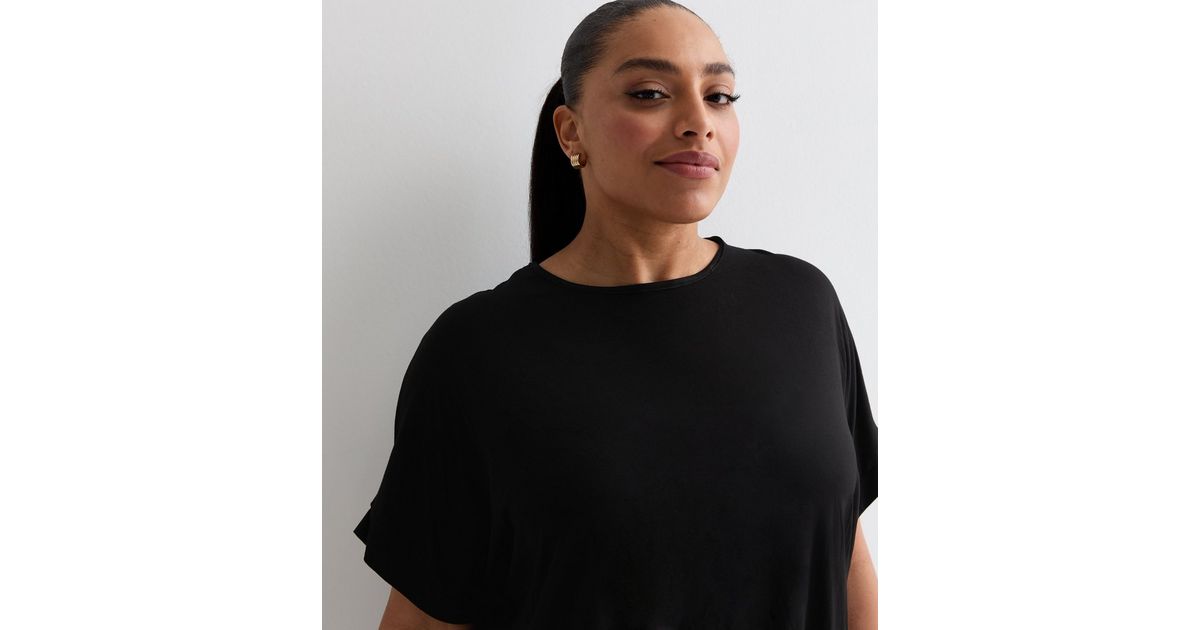 Blue Vanilla Curve Black Crochet Back Top | New Look